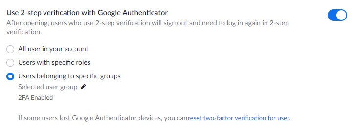 Setting up and using two-factor authentication – Zoom Help Center